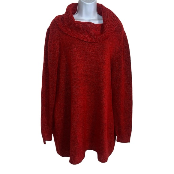 Lane Bryant | Sweaters | Lane Bryant Red Cowl Neck Long Red Tunic ...